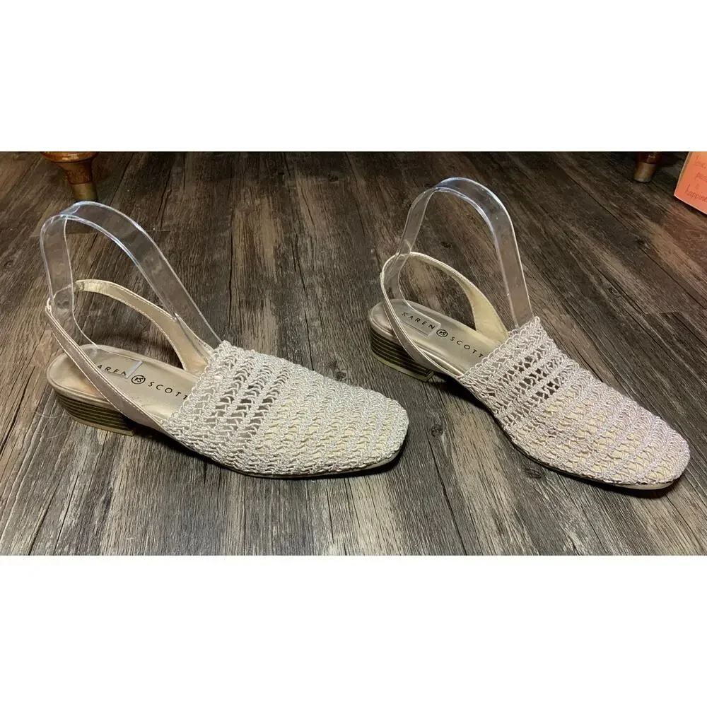 Karen Scott | Shoes | Womens Karen Scott Carolton Woven Slingback Block ...